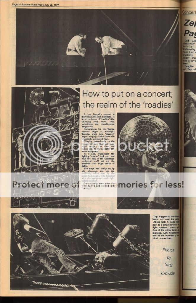 LZ/Tempe, AZ, July 20, 1977 - Photos - Led Zeppelin Official Forum